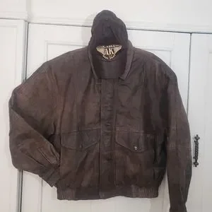 Chelsea London | Jackets & Coats | Vintage Leather Brown Bomber Flight ...